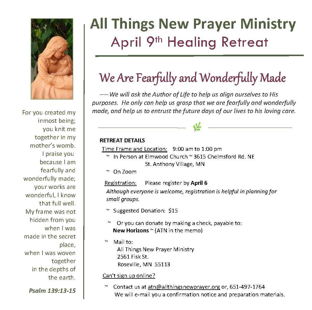 2022 Healing Prayer Retreat – All Things New Prayer Ministry